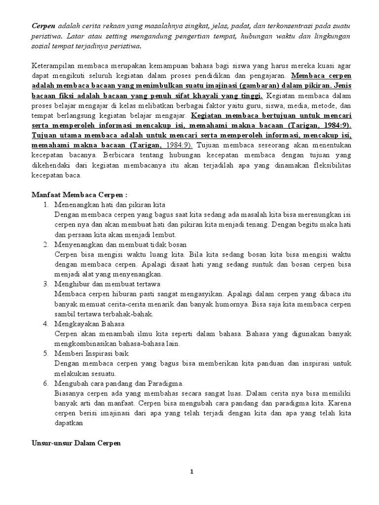 Materi Cerpen | PDF