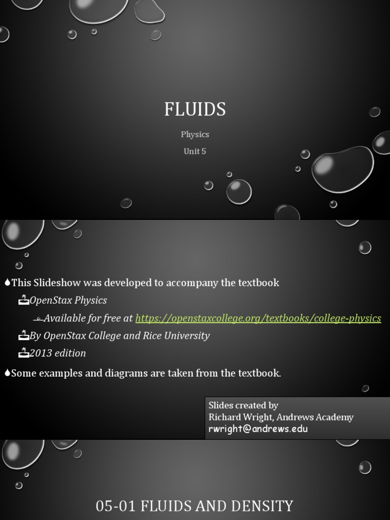 Physics 05-Fluids (2018) | PDF | Buoyancy | Pressure