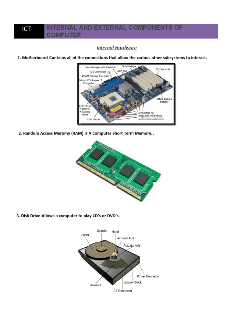 Internal and External Components of Computer | PDF