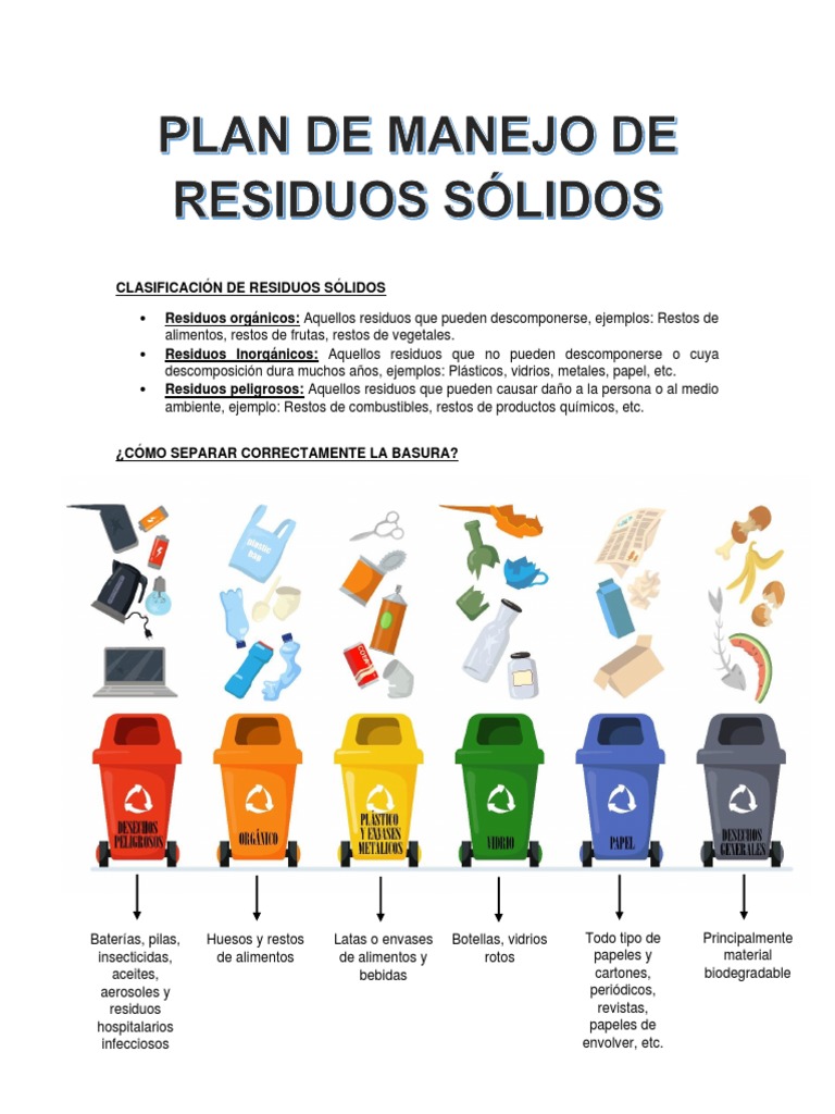 Plan de Manejo de Residuos Solidos | PDF | Residuos | Alimentos