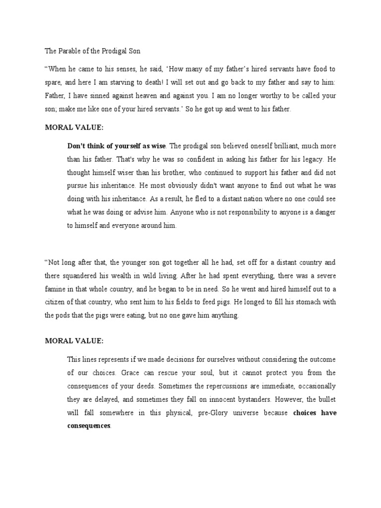 The Parable of The Prodigal Son | PDF