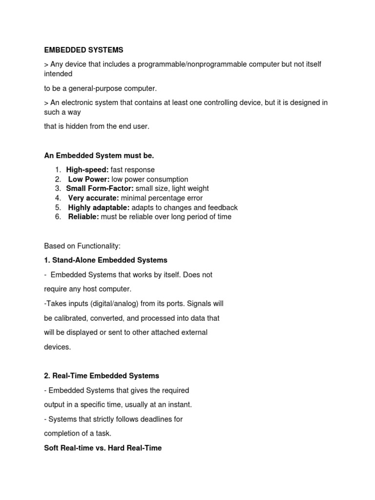 Embedded Systems PDF | PDF | Embedded System | Microcontroller