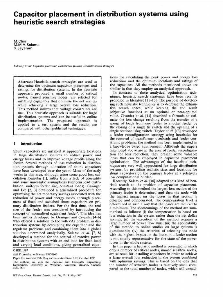 Capacitor Placement for Engineers | PDF | Mathematical Optimization | Capacitor