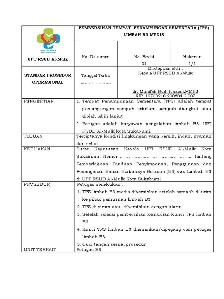 SPO Pembersihan TPS | PDF