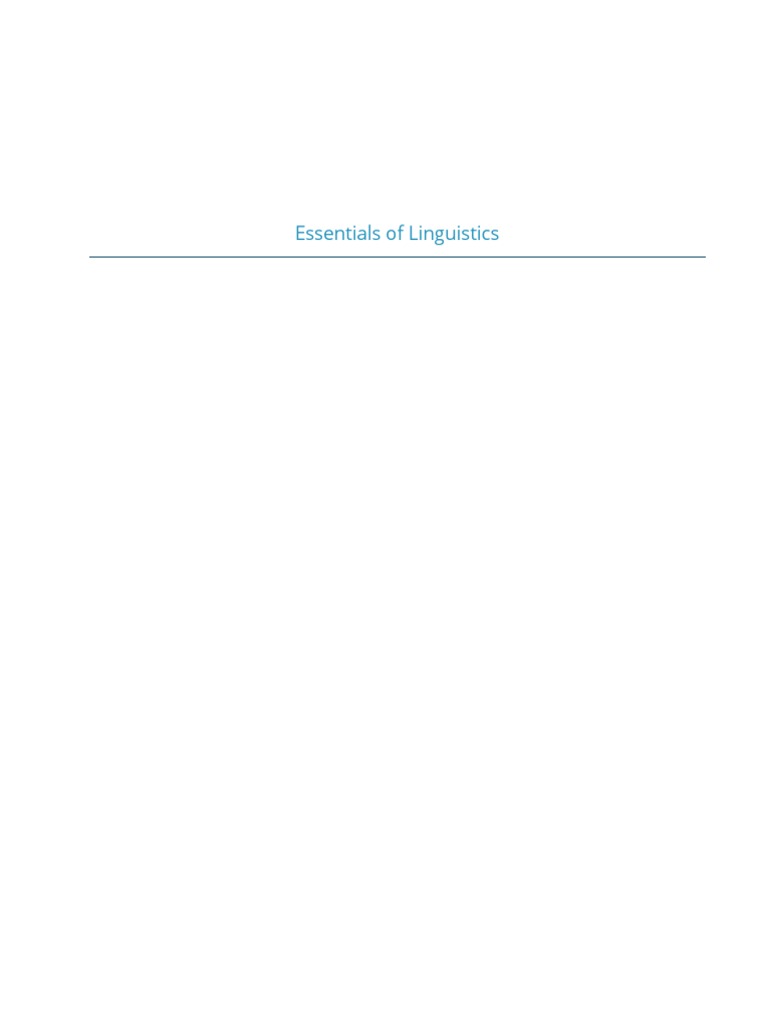 Essentials of Linguistics | PDF | Phoneme | Linguistics