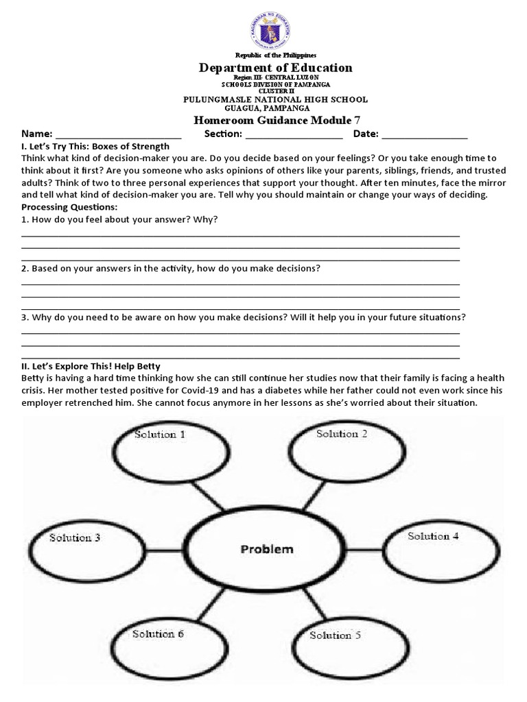 Making Wise Choices: A Homeroom Guidance Module on Decision-Making ...