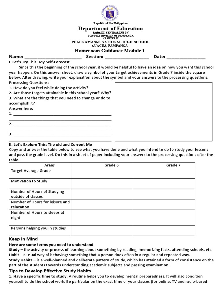 Homeroom Guidance Module 1 | PDF | Communication | Applied Psychology