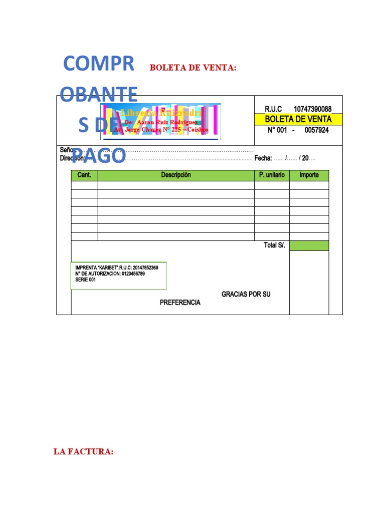 Modelos de Boletas de Venta y Ejemplos | PDF