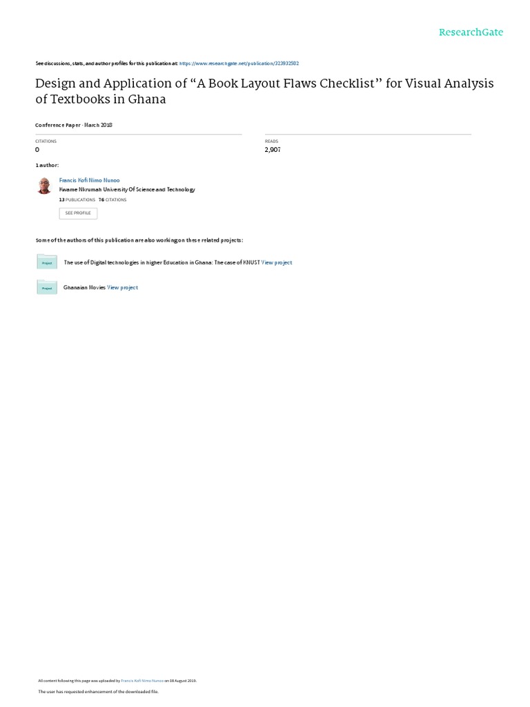 Design and Application of "A Book Layout Flaws Checklist" For Visual ...