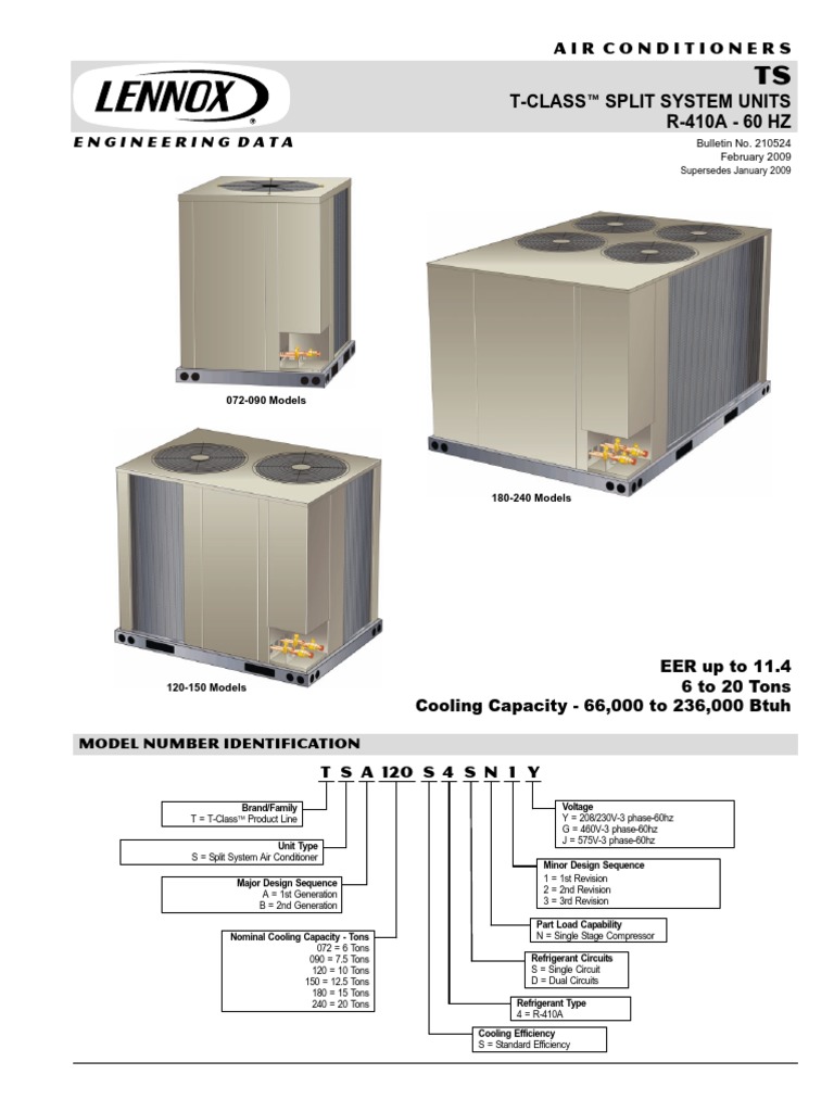 Lennox Cut Sheets | PDF | Air Conditioning | Thermostat