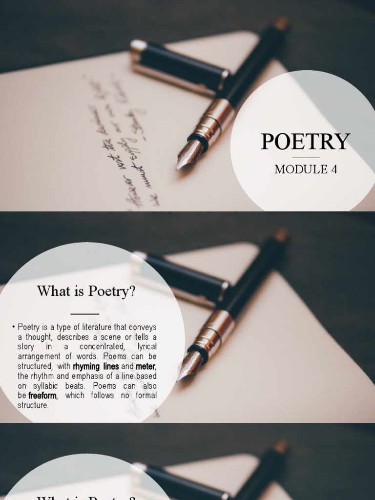 Module 4 - Poetry and Drama | PDF | Poetry | Metre (Poetry)