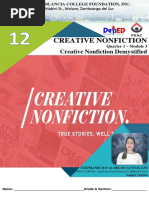 CREATIVE WRITING LESSON 1 (Week 1) | PDF | Writers | Creative Writing
