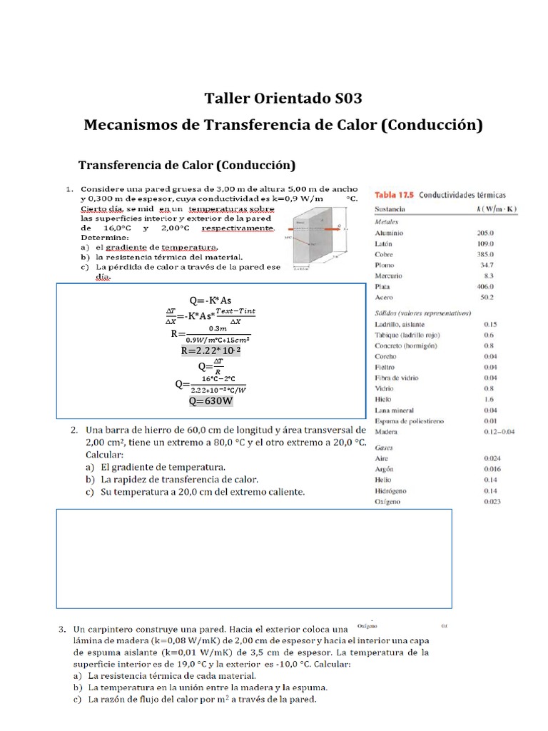 Taller 03 - Ondas y Calor | Descargar gratis PDF | Calor | Termodinámica sin equilibrio