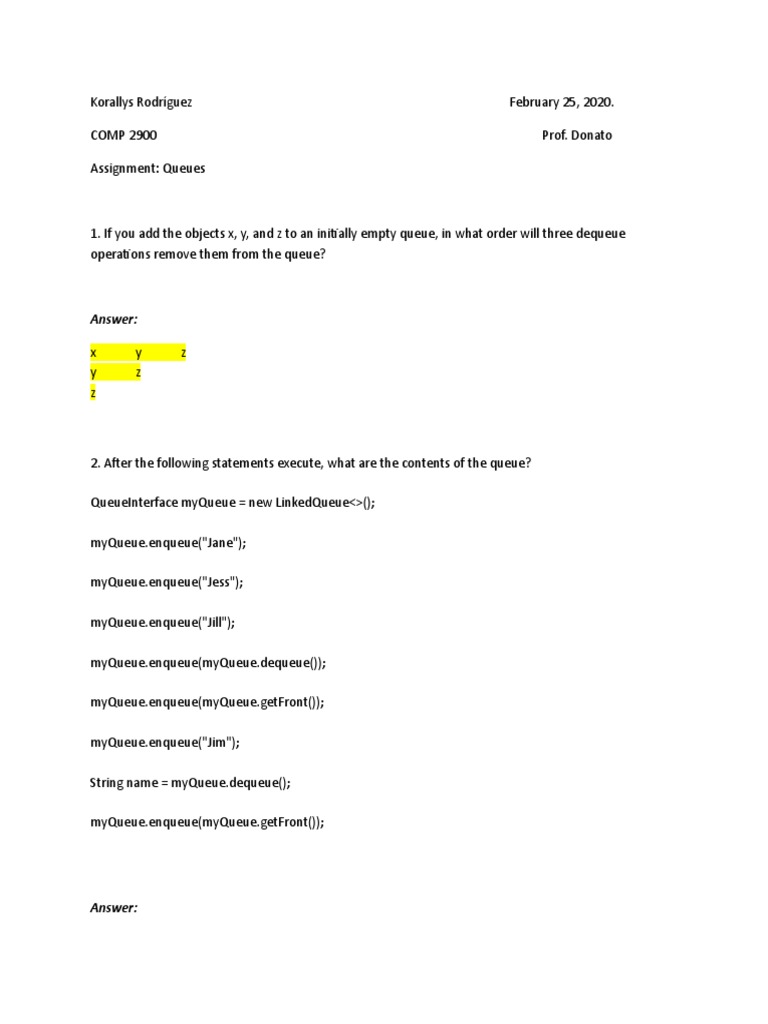 Assignment Queue | PDF