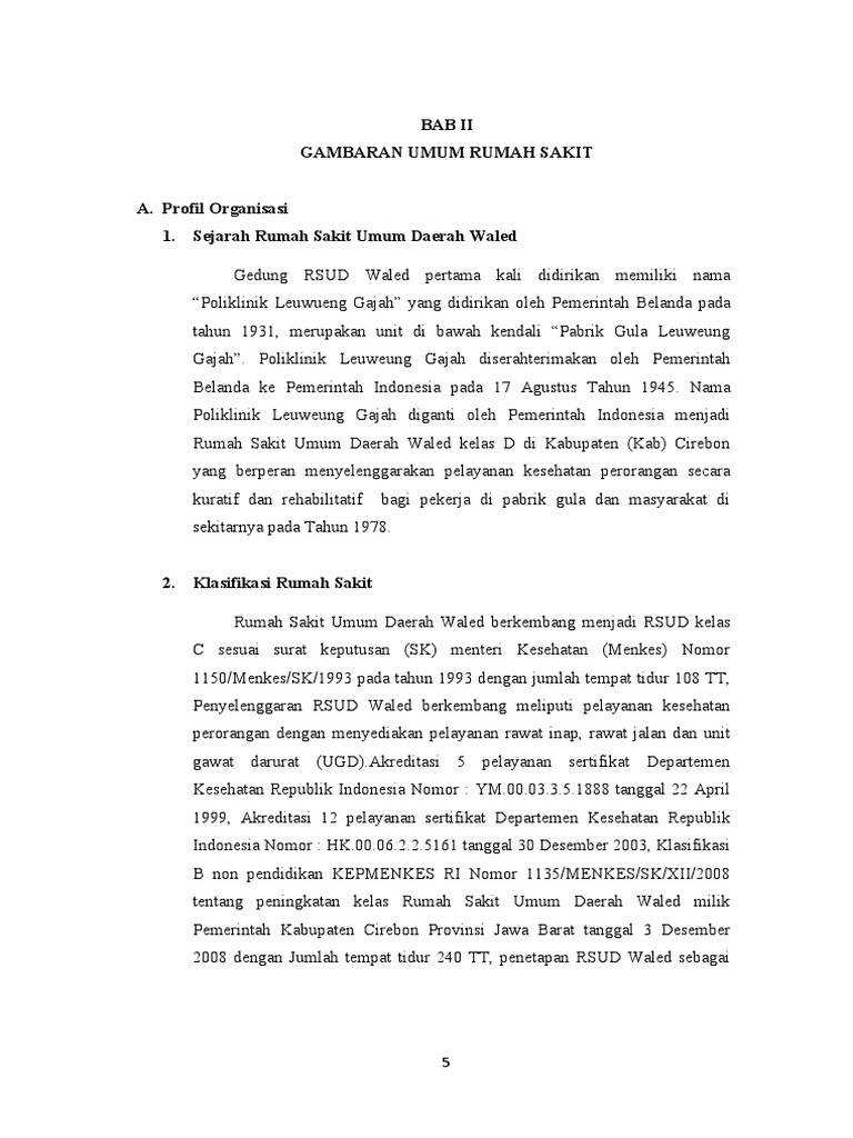 Profil dan Sejarah RSUD Waled Cirebon | PDF