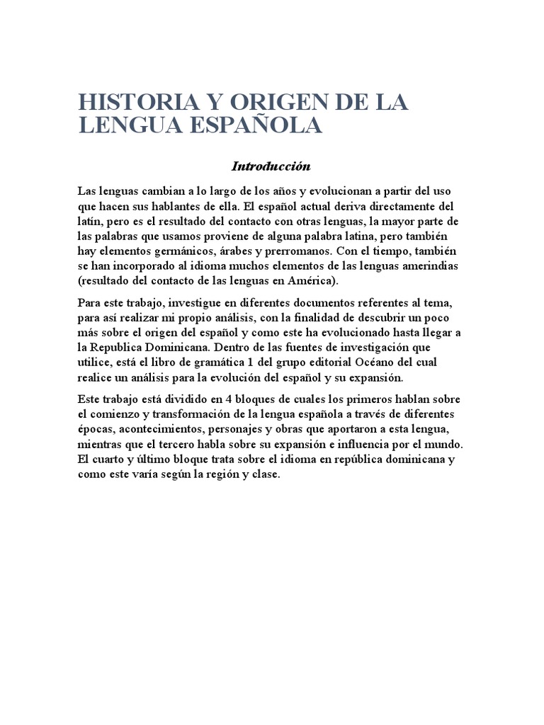 Historia y Origen de La Lengua Española | Descargar gratis PDF | latín ...