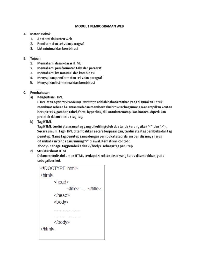 Modul 1 Pemrograman Web | PDF | Seni | Teknologi & Rekayasa