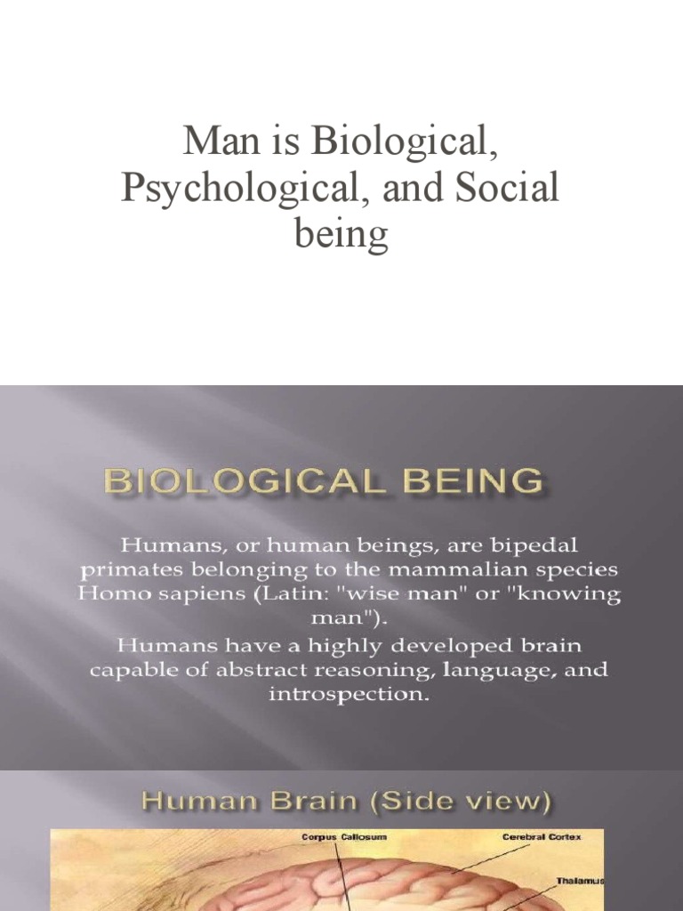 Man Is Biological, Psychological, and Social | PDF