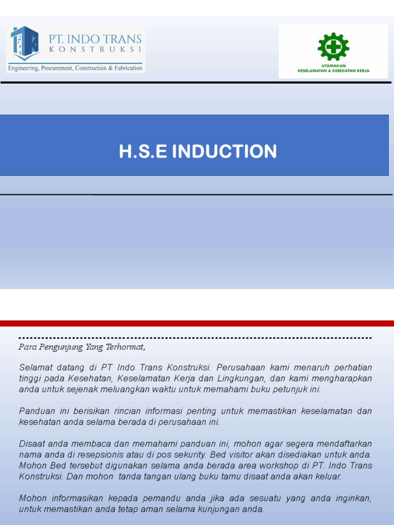 D. HSE Induction | PDF