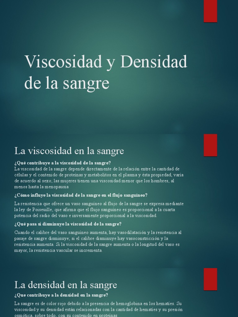 Viscosidad y Densidad de La Sangre | PDF