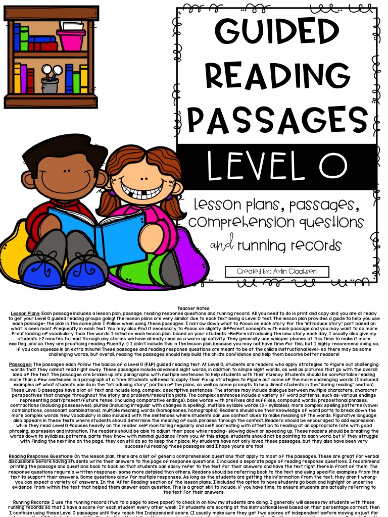 2 - Guided Reading Passages - Level O | PDF | Question | Reading ...
