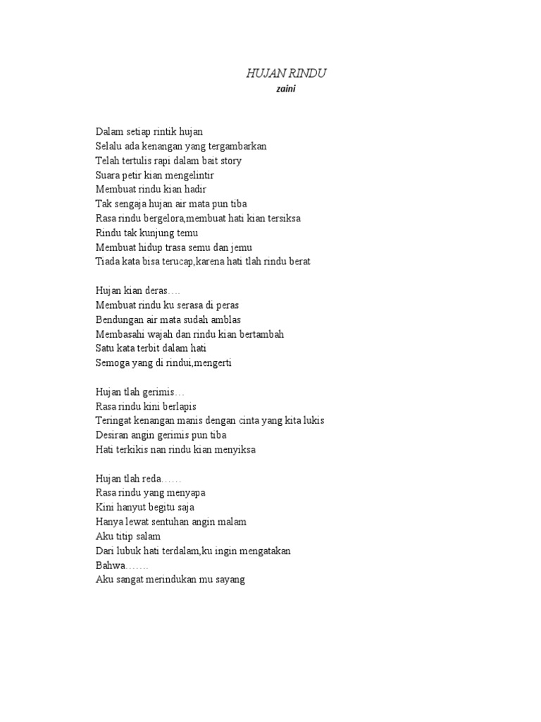 Puisi Hujan Rindu | PDF