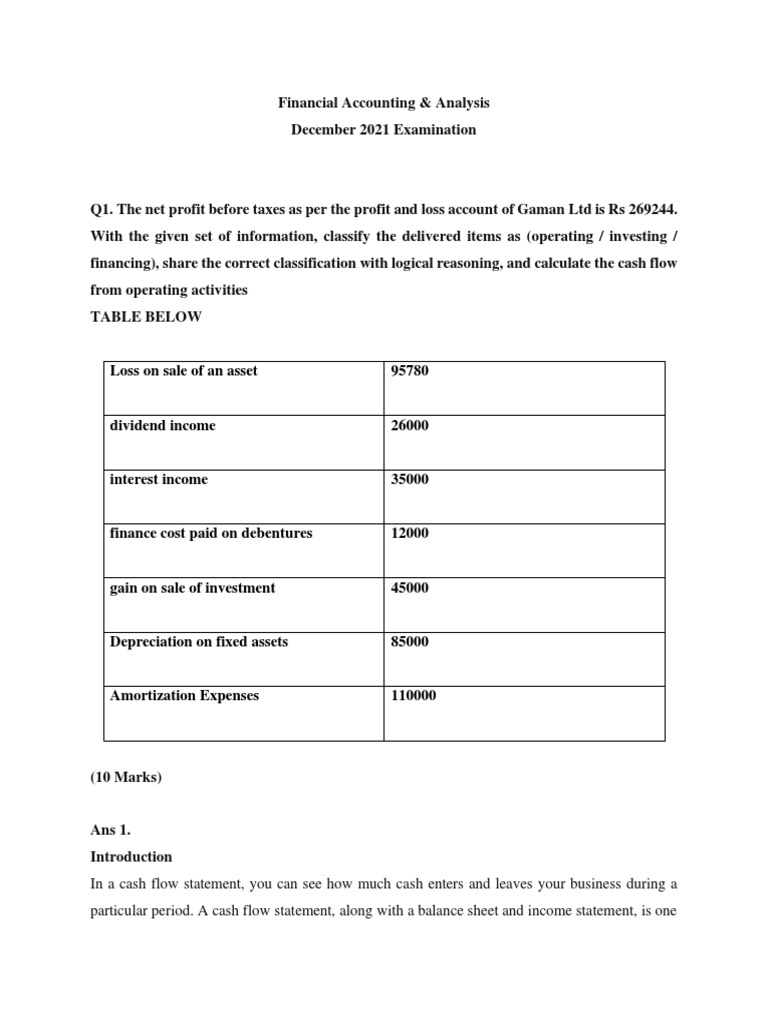 Financial Accounting Analysis | PDF | Debits And Credits | Cash Flow ...