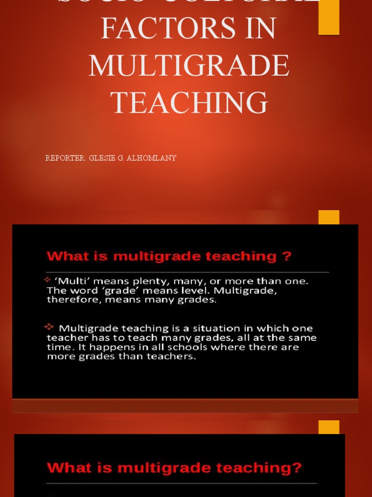 Socio-Cultural Factors in Multigrade Teaching | PDF | Learning | Relationships