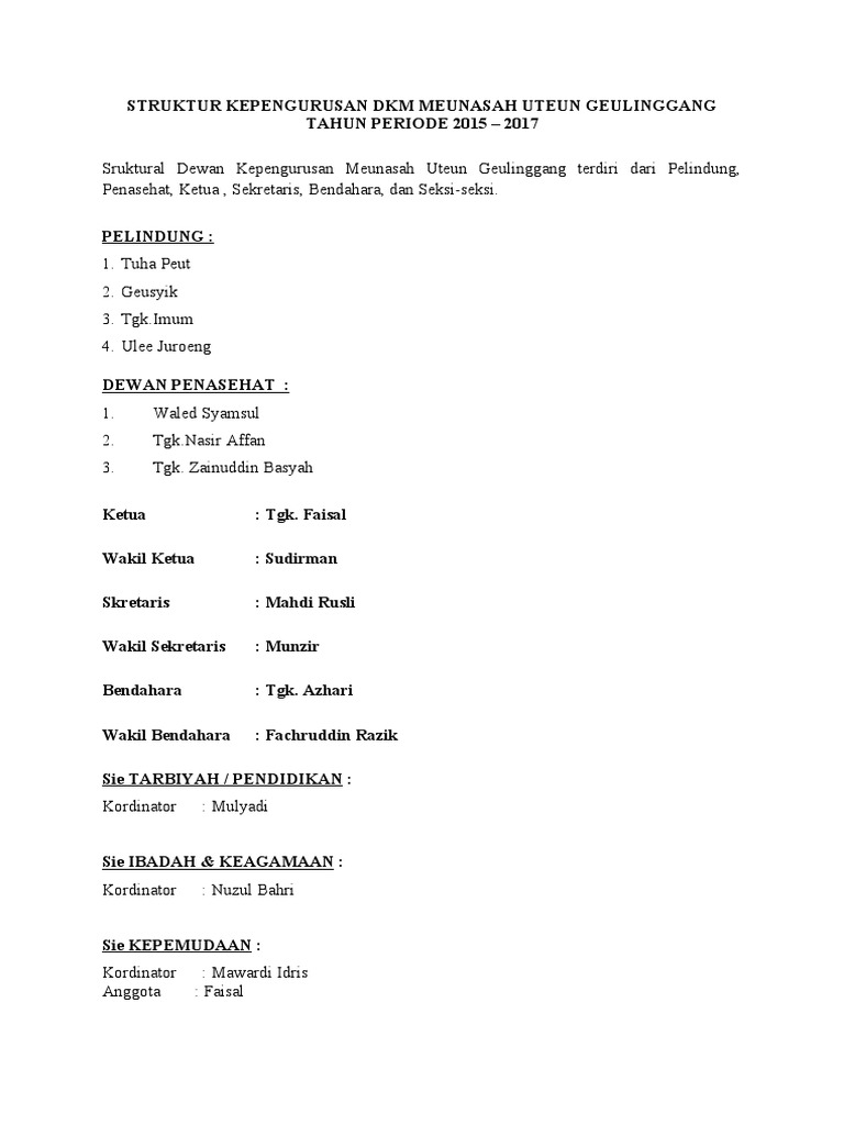 Struktur Menasah Utg | PDF | Karier & Perkembangan | Kesehatan Holistik