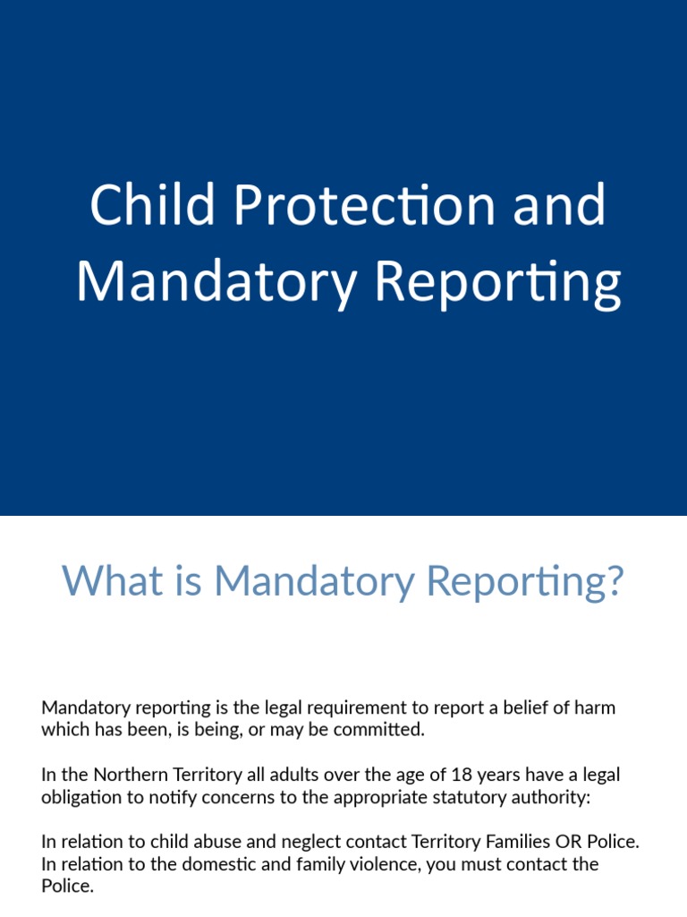 Mandatory Reporting of Child Abuse | PDF | Child Neglect | Domestic ...