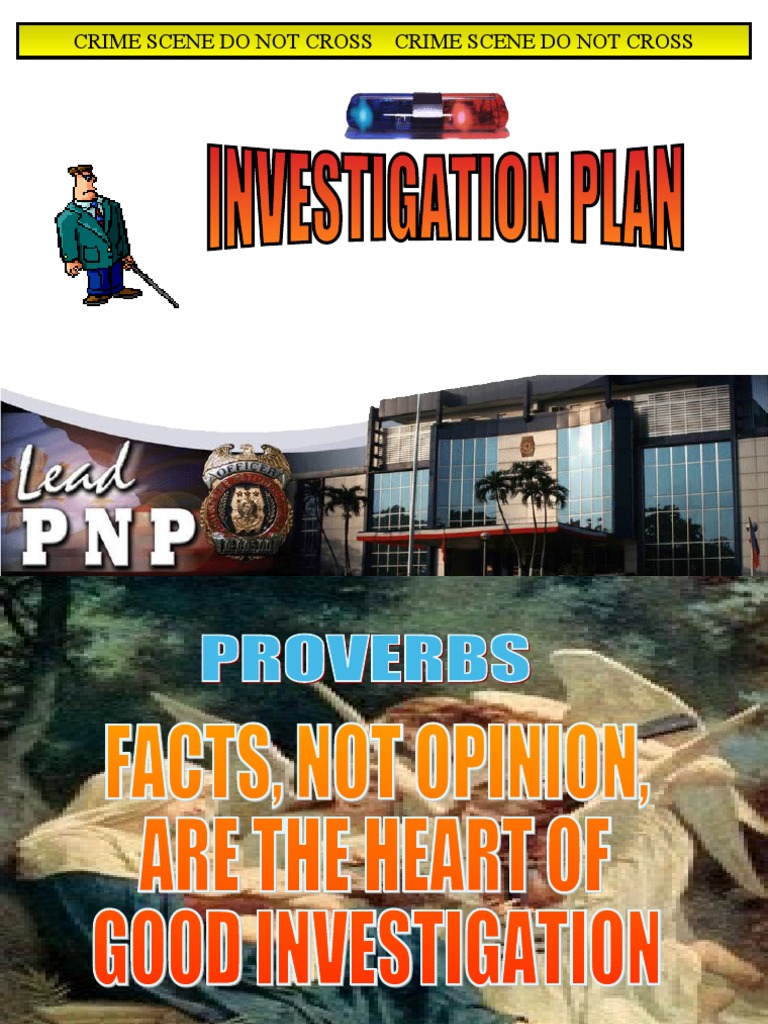 Investigation Plan | PDF | Evidence | Crime Scene