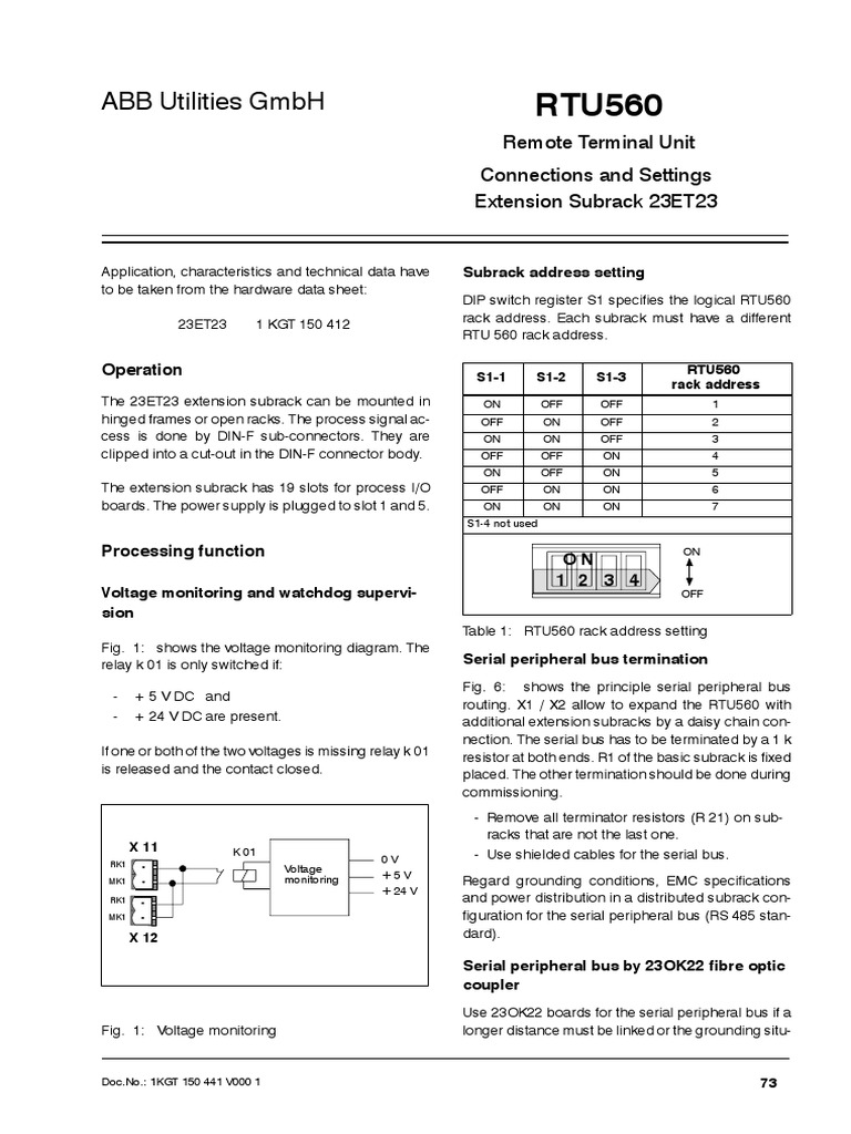 Abb Utilities GMBH: Remote Terminal Unit Connections and Settings ...