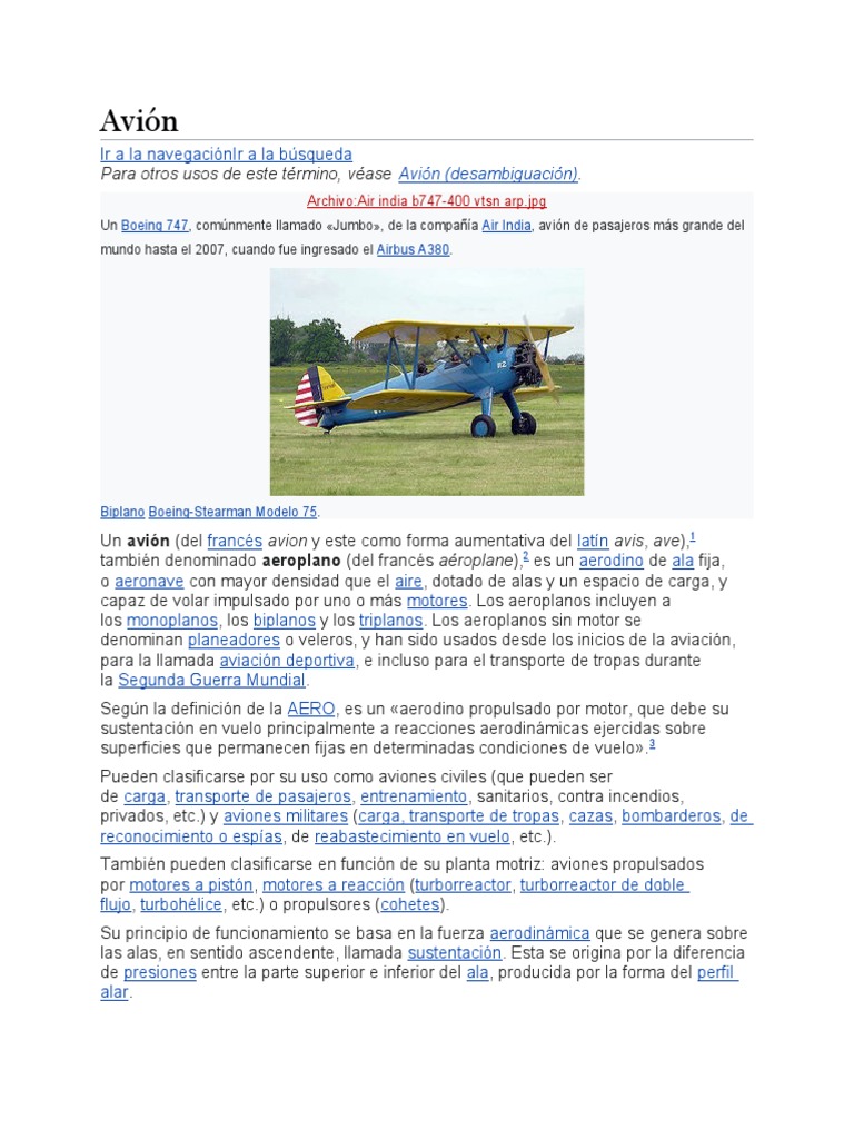 Avión | PDF | Avión | Ala