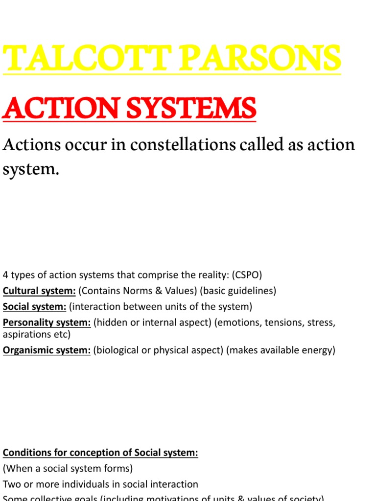 Parsons - Social System | PDF | Science & Mathematics