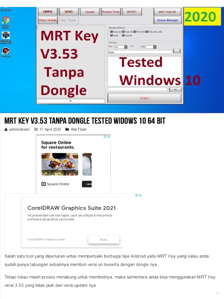 MRT Key V3.53 Tanpa Dongle Tested Widows 10 64 Bit | PDF