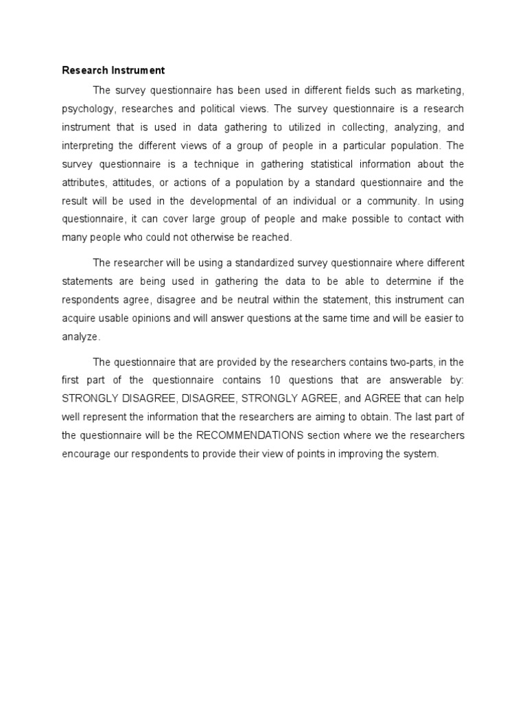 Research Instrument | PDF