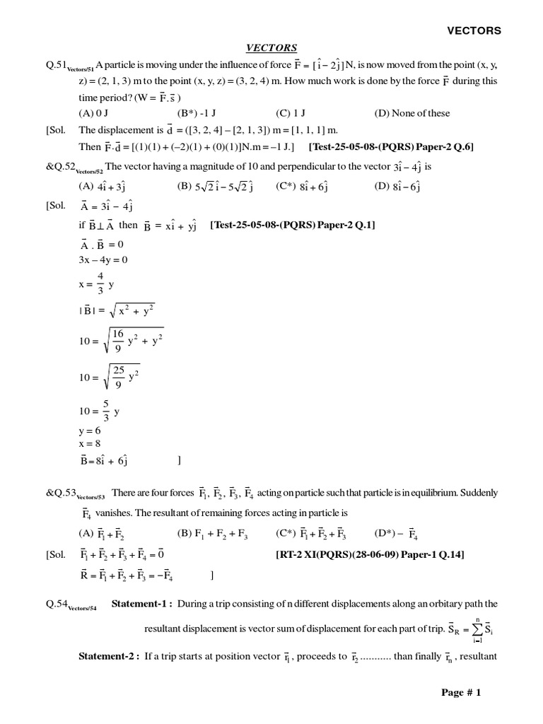 Vectors DPP | PDF | Velocity | Euclidean Vector