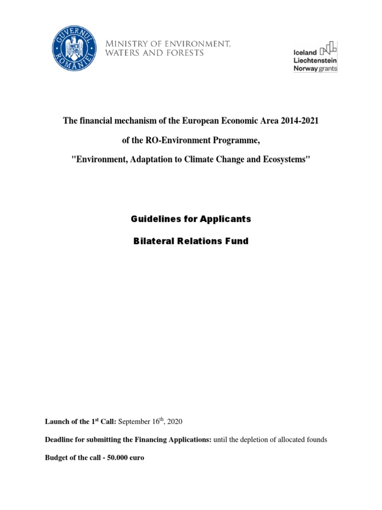 Guidelines For Applicants - Bilateral-Fund | PDF | European Economic Area