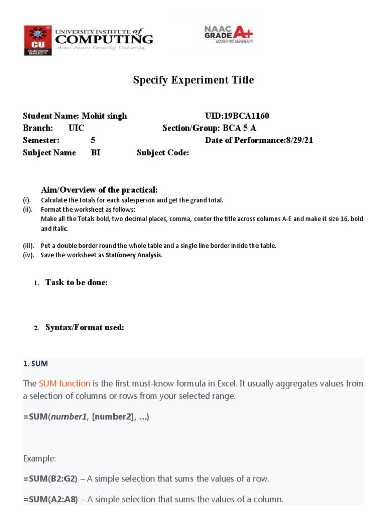 Stationery Analysis | PDF | Spreadsheet | Computer Science