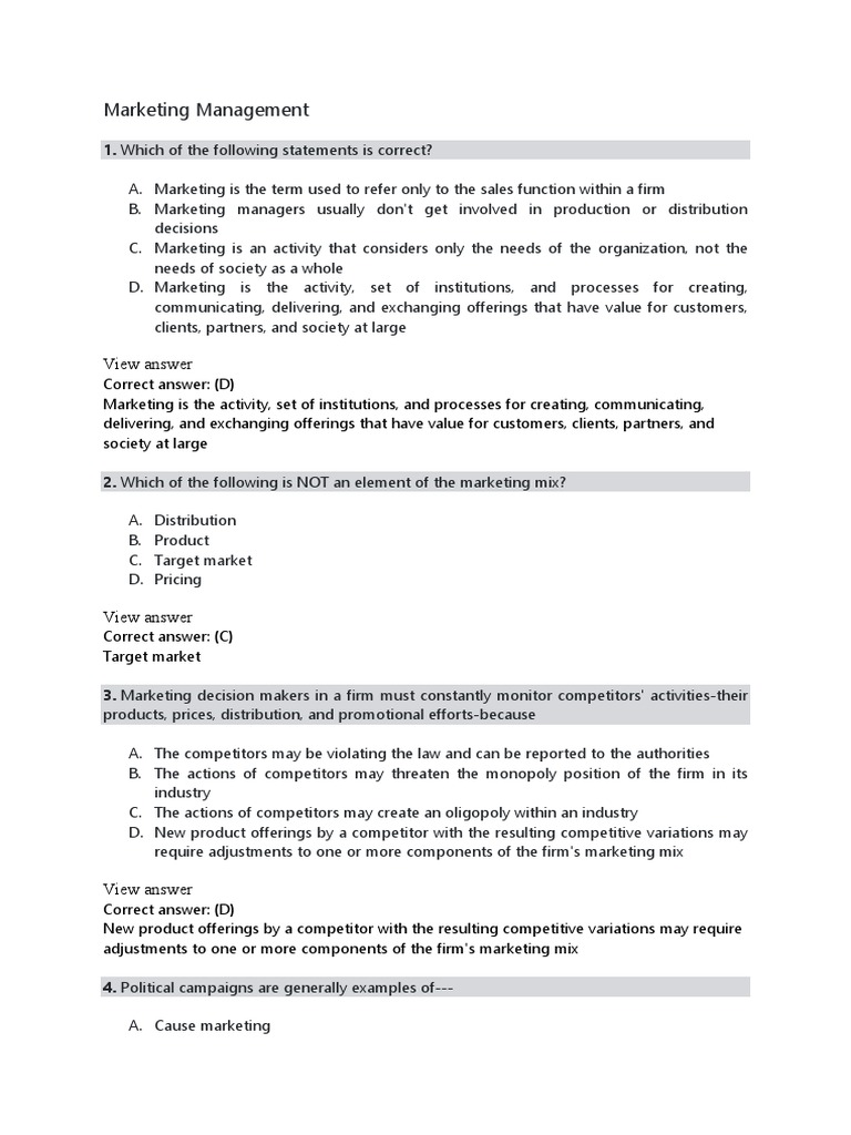 Marketing Management PDF | Download Free PDF | Marketing | Brand