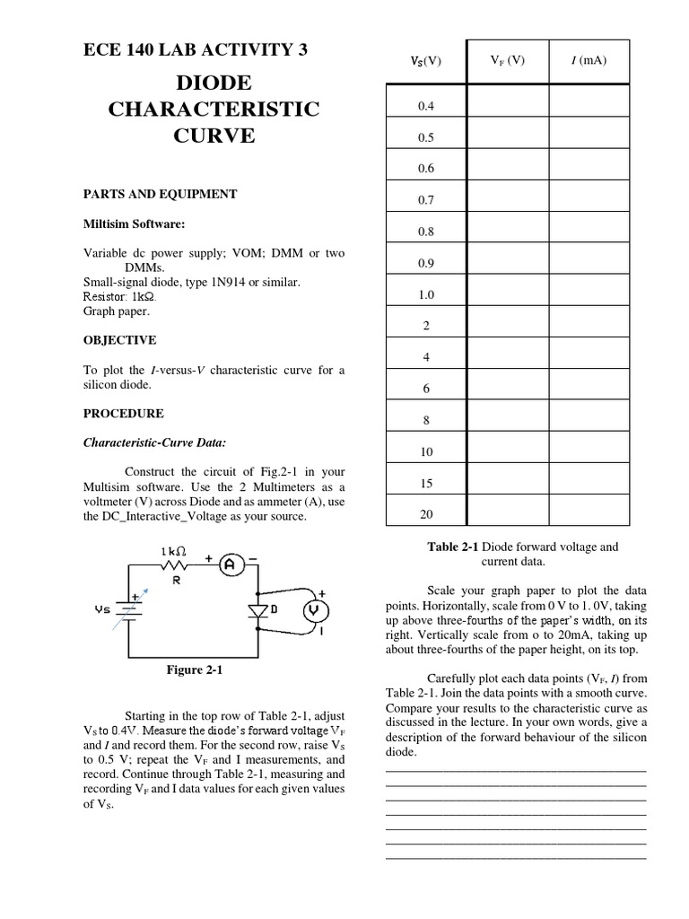 ECE 140 Lab Exercise #3 | PDF | Diode | Computer Engineering