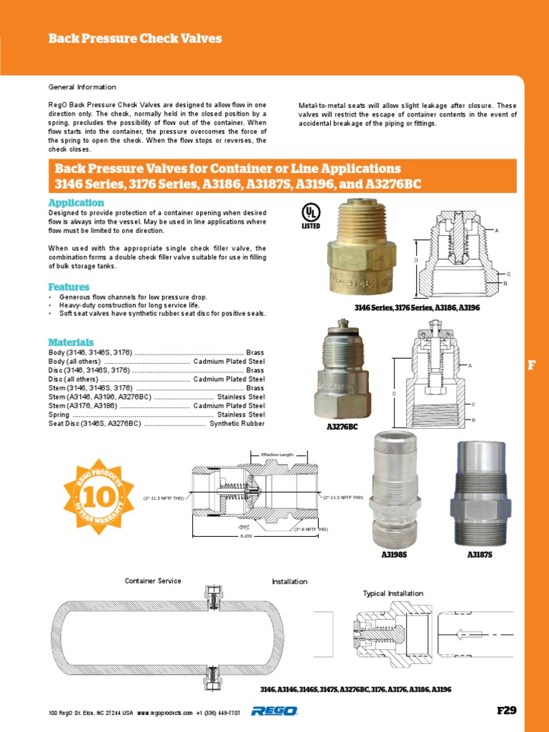 Back Pressure Check Valves: Application | PDF | Valve | Plumbing