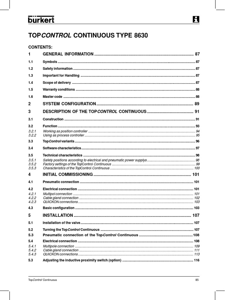 Burkert 8630-E-C Manual | PDF | Valve | Actuator