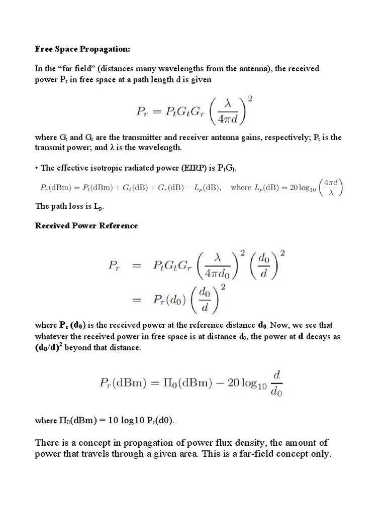 Free Space Propagation | PDF