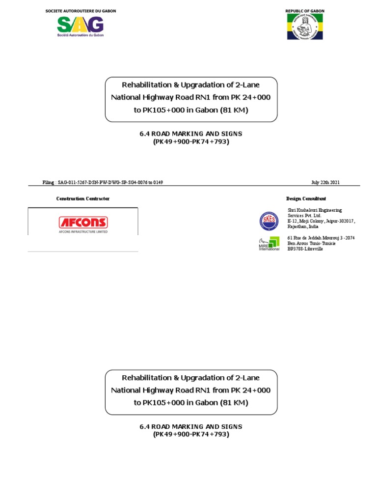 6.4!50!75 Detailed Drawings of Road Markings and Signs | PDF