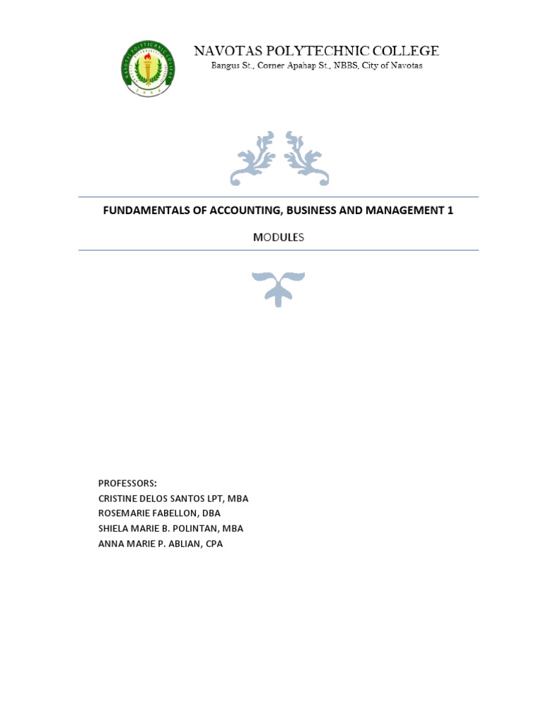Fundamentals of ABM 1 Modules | PDF | International Financial Reporting ...