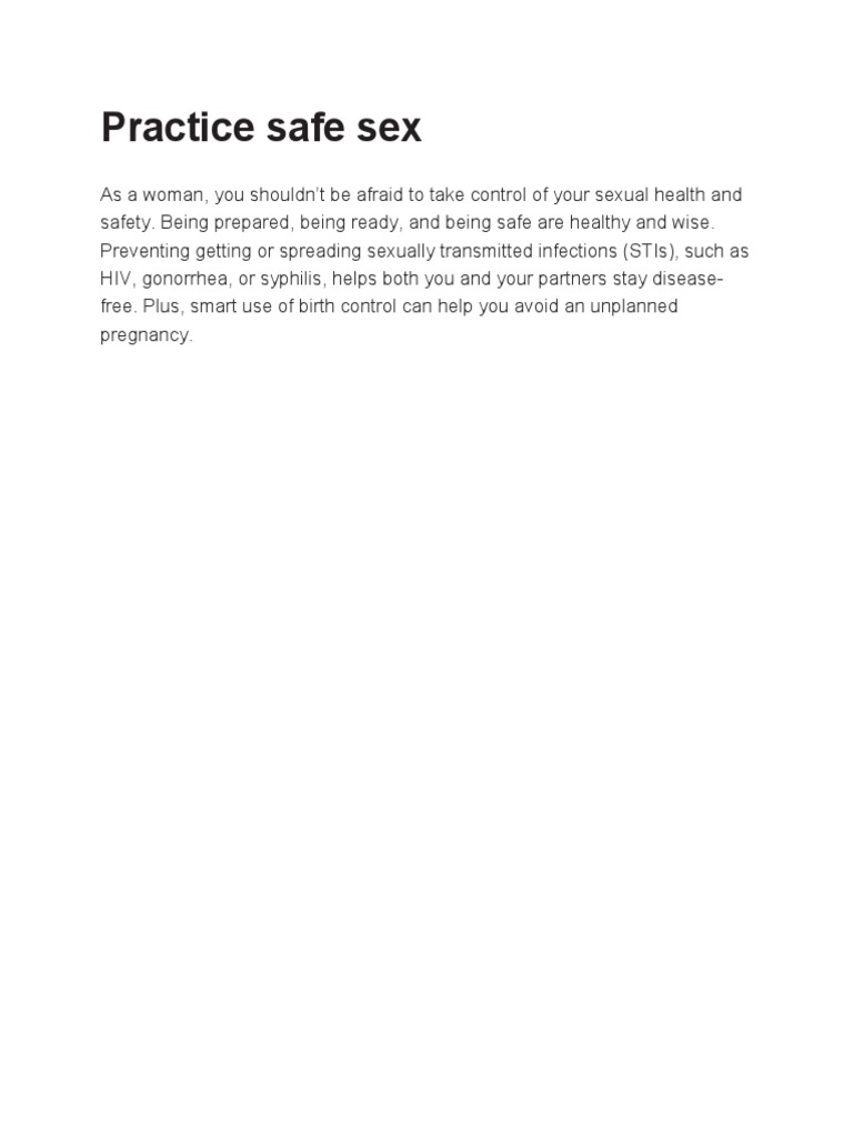 Practice Safe Sex Pdf