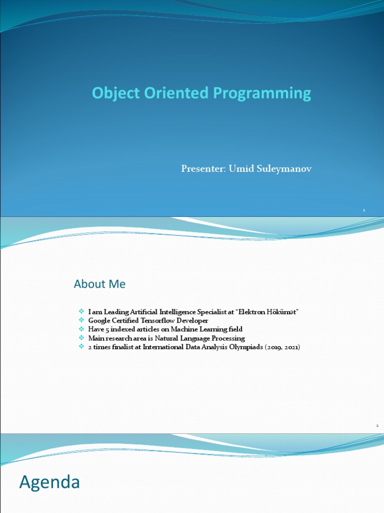 Topic 1 Introduction To Oop Pdf Object Oriented Programming