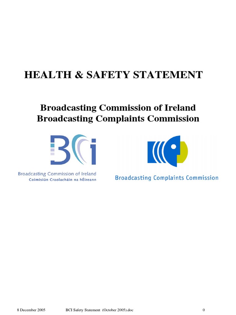 Health & Safety Statement | PDF | Occupational Safety And Health | Safety