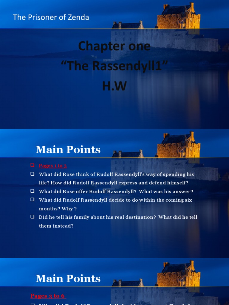 The Prisoner of Zenda Chp.1 HW | PDF | Religion & Spirituality | Classics